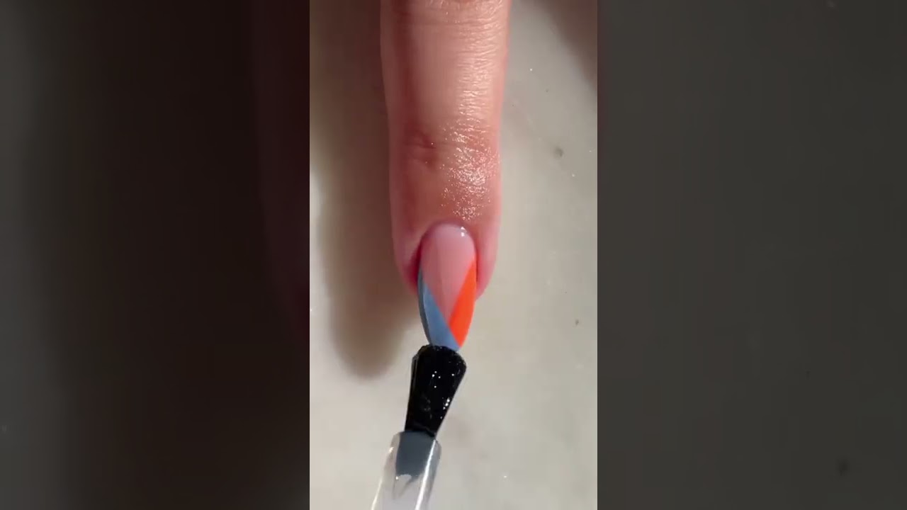 a twist on a colorful french tip 🧡💙 nailpolish lightslacquer nails nailart nailtutorial tutorials