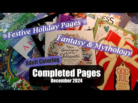Holiday & Fantasy Completed Coloring Pages - December 2024