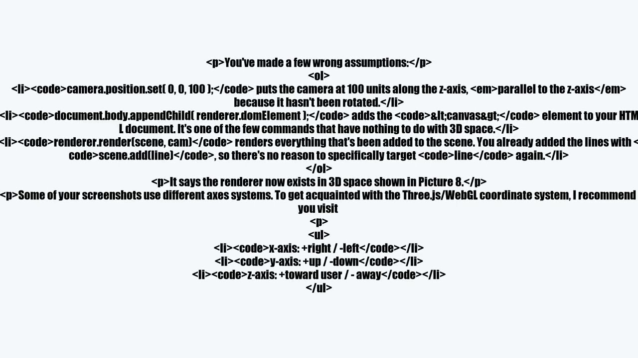 How to Interpret the Drawing Lines tutorial from three.js documentation?