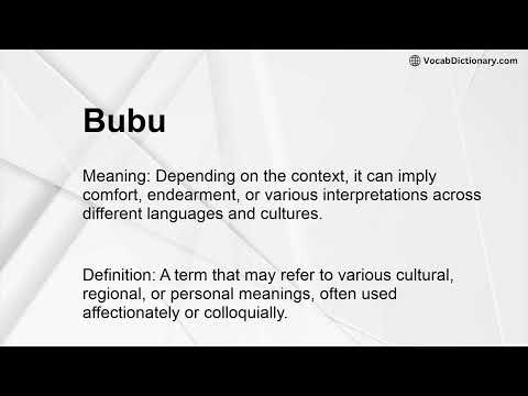 Bubu Meaning