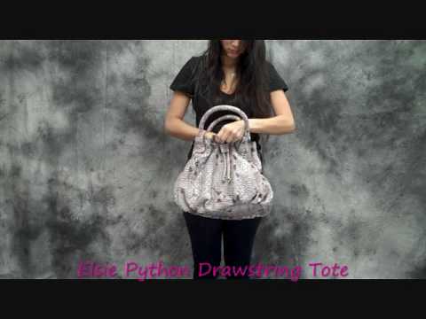 Elsie Python Drawstring Tote