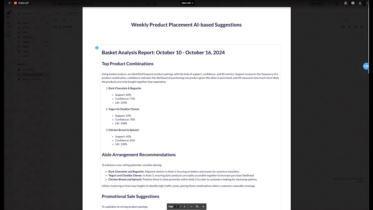 Automatic PDF report containing GenAI insights!