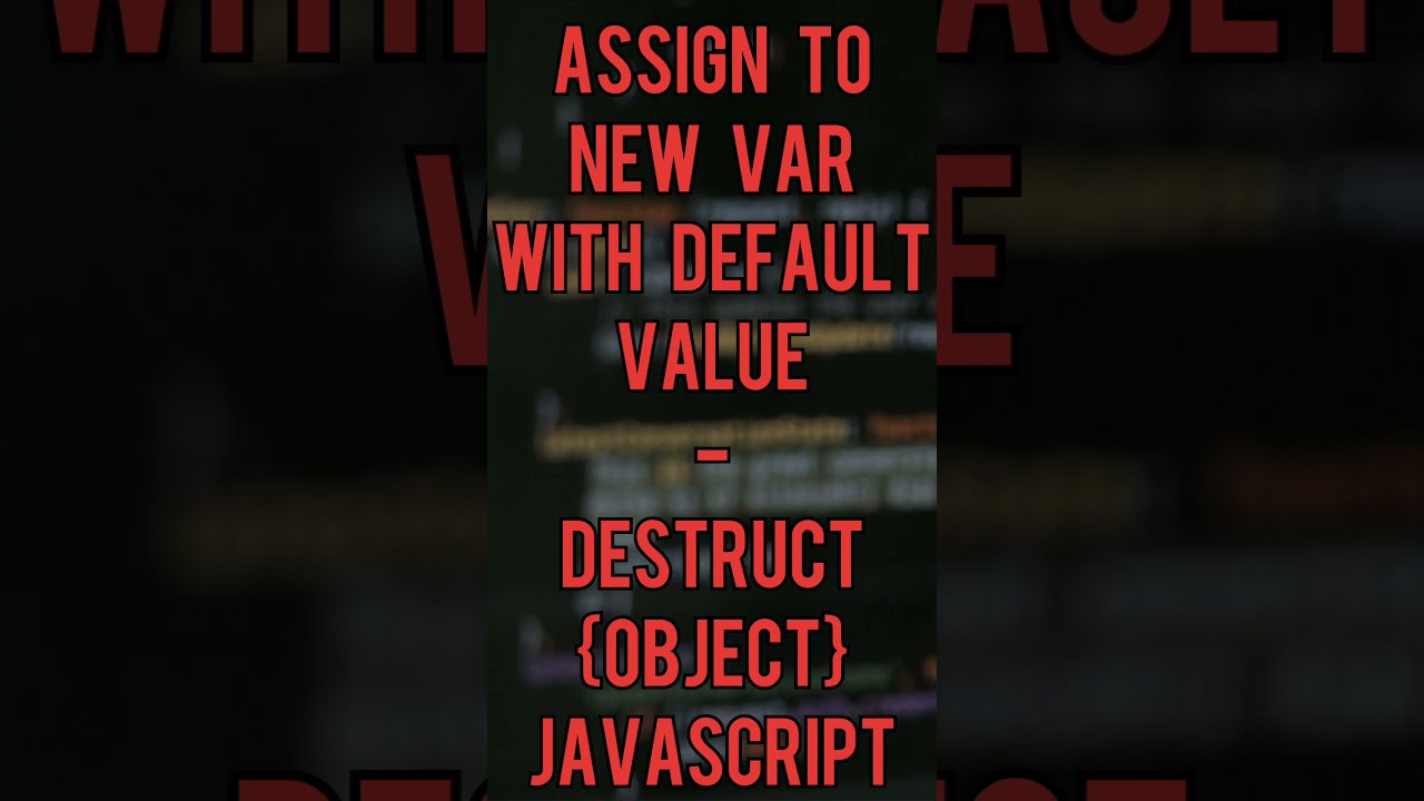 Assign to New Variable with Default Values while Destructuring - JavaScript Tricks #ytshorts #shorts