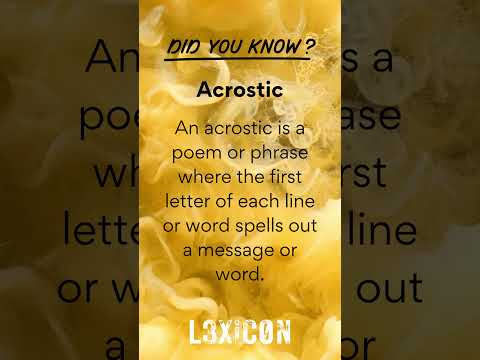 Elevate Your Vocabulary: Understanding the Definition of "Acrostic" in American English | LEXiCON