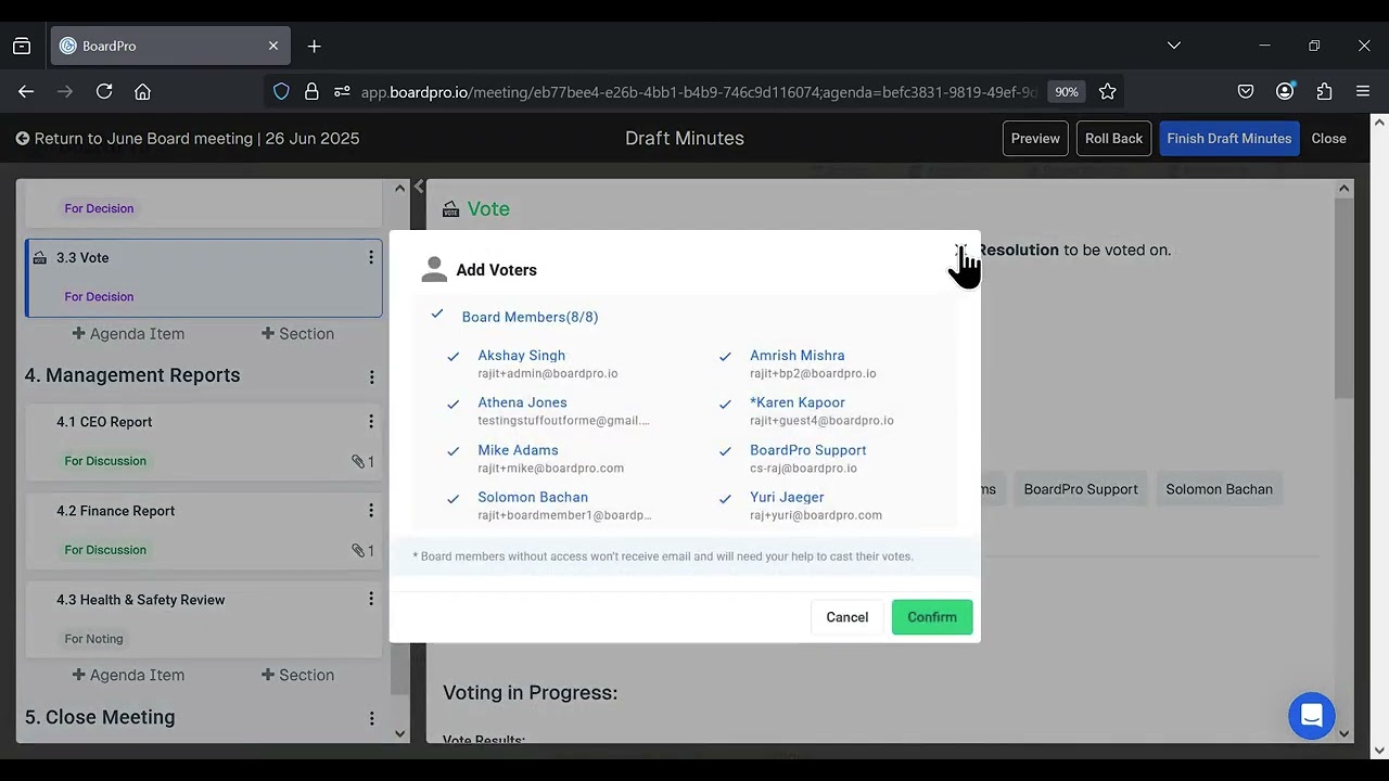 BoardPro Voting  overview