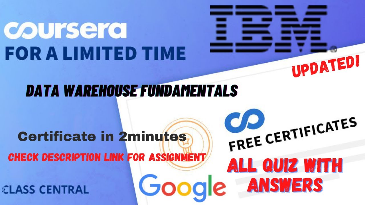 Data Warehouse Fundamentals,(week-1-5) All Quiz Answers.#coursera #quizanswers #digitalmarketing