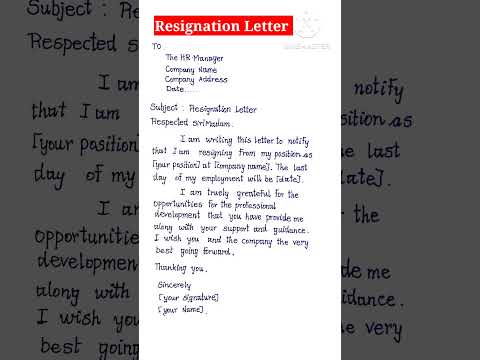 Resignation Letter/How to write formal Resignation Letter