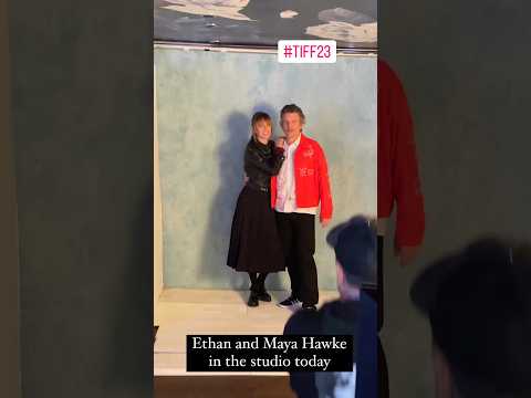 Maya Hawke with her father Ethan Hawke at the TIFF 2023. #mayahawke #ethanhawke