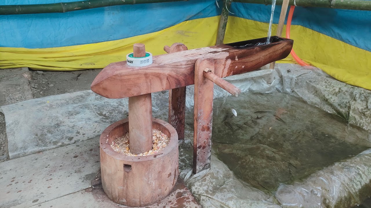 water powered pounder corn mill live ep -111