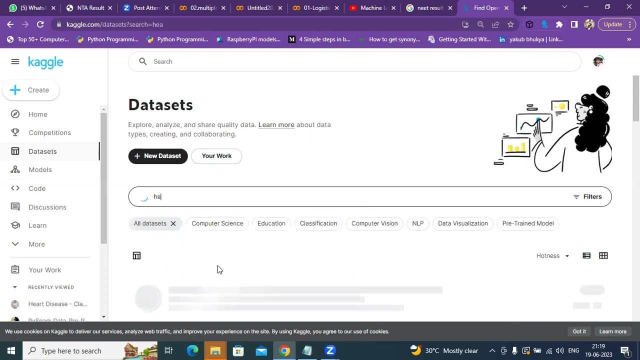 How to take Kaggle dataset into google Collab with heart disease prediction analysis Project