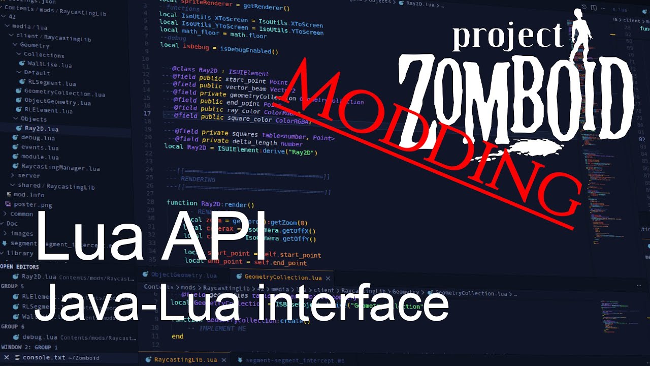 PZ Modding Guides - Lua API, Java-Lua interface