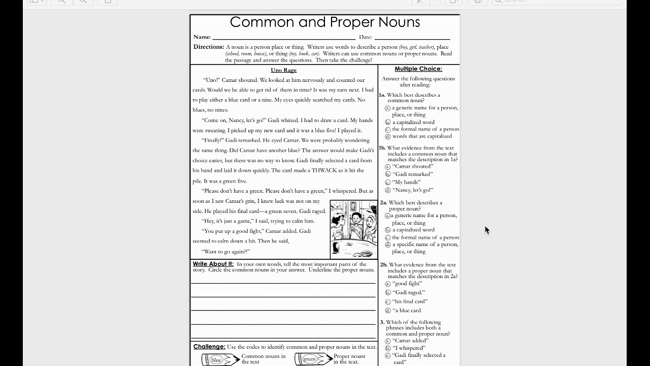 3/23 - Common & Proper Nouns Worksheet