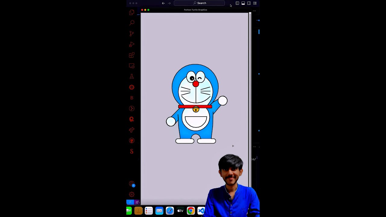 Creating Doraemon with Python Turtle Graphics: A Fun Coding Tutorial! #viralvideo #programming #code
