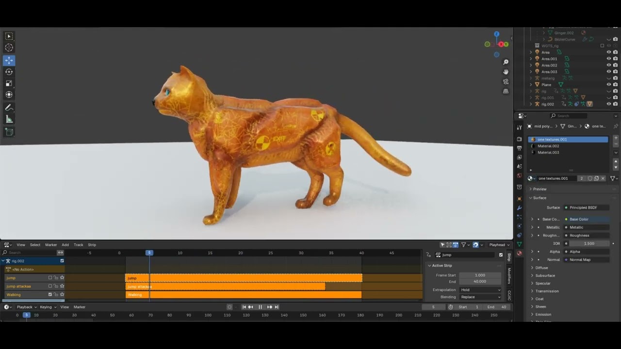 Sci Fi Robot Iron Cat 3d model animated #cgtrader