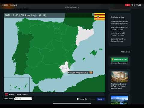 [WR] Seterra - Spain: Autonomous Communities - Pin Hard (Touch Web) in 0:13