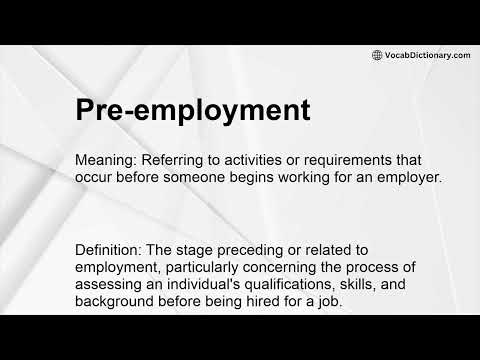 Pre-employment Meaning