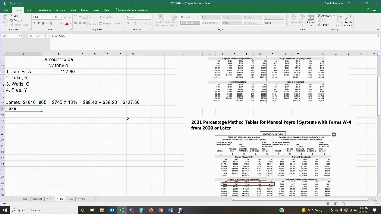 Payroll 2022- Problem 4-2A