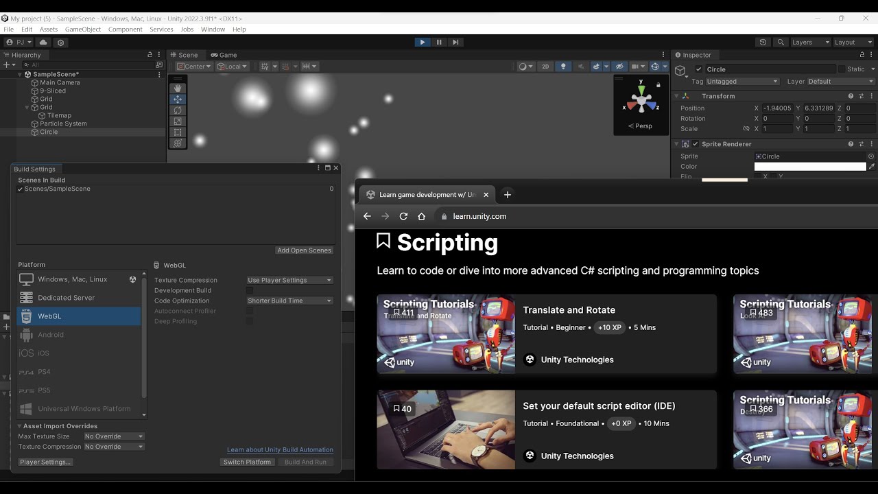 Creating a 2D Game Fundamentals - Unity’s Interface User Manual 2022.3 (LTS).