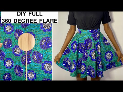 How to Cut and Sew a Full 360 degree Flare Skirt /Beginners friendly