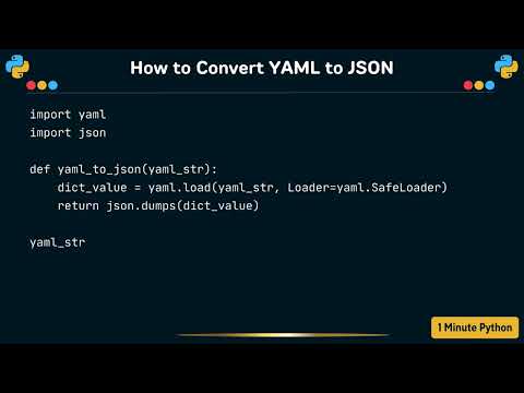 How to Convert YAML to JSON