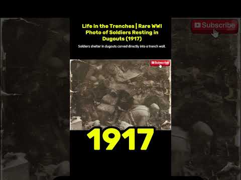 Life in the Trenches | Rare WWI Photo of Soldiers Resting in Dugouts (1917)