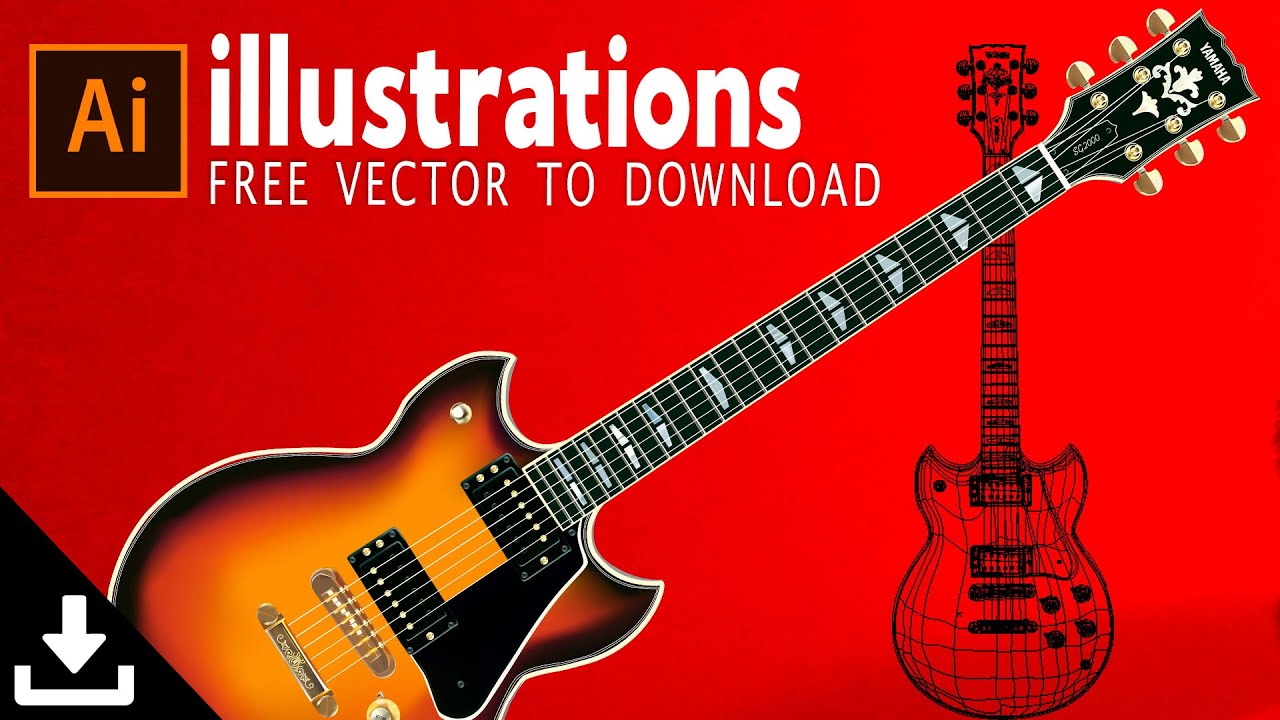 Electric Guitar Yamaha sg2000 Illustration in Adobe Illustrator cc | Free Vector to Download