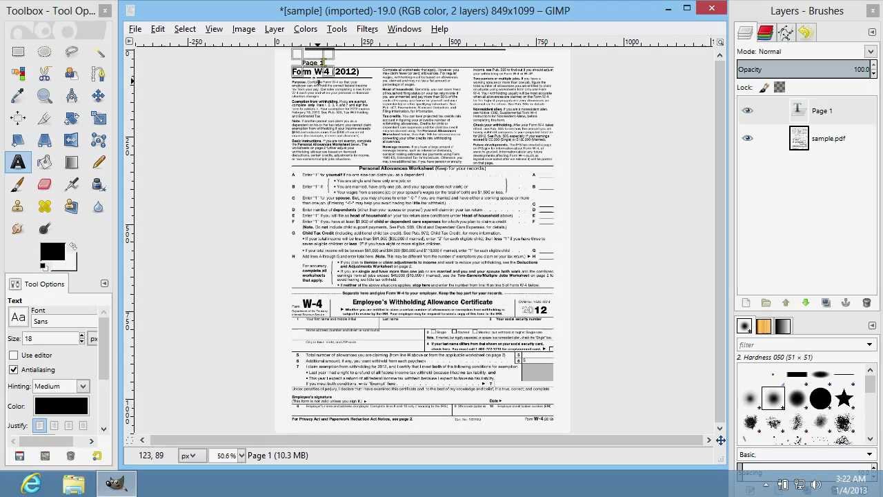 How to Edit PDF in GIMP