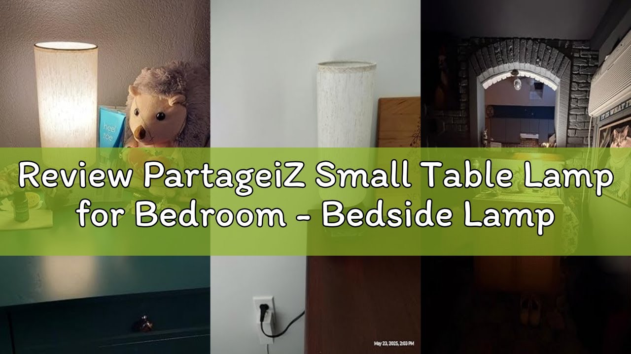 Review PartageiZ Small Table Lamp for Bedroom - Bedside Lamps for Night Stands, Minimalist Nightstan
