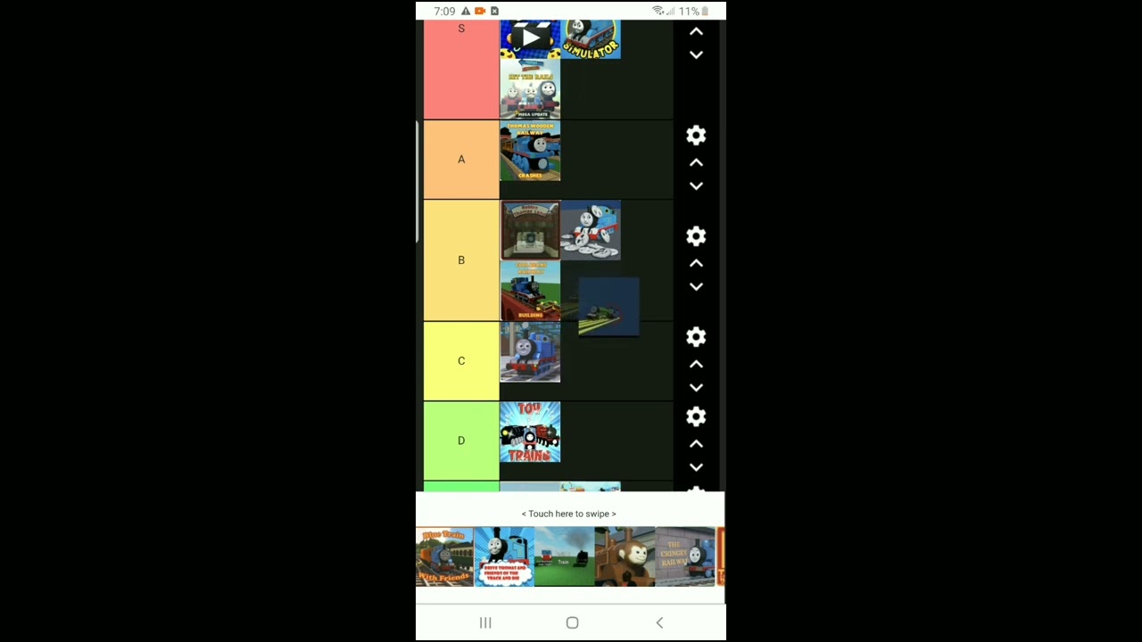 My Roblox thomas and friends games tier list