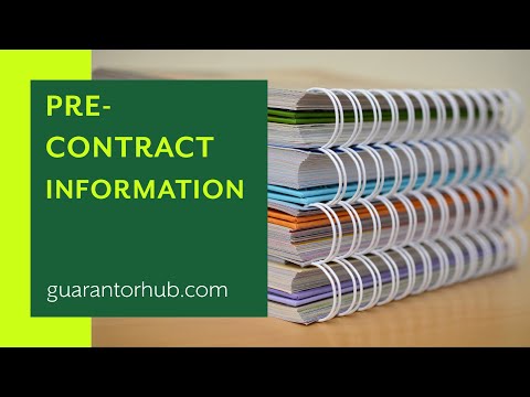 GUARANTOR LOAN GUIDES | PRE-CONTRACT INFORMATION