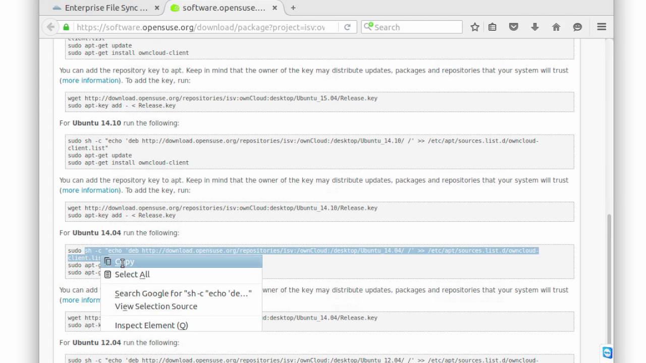How to configure OwnCloud desktop client