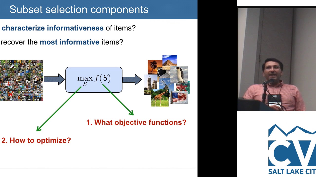 CVPR18: Tutorial: Part 1: Big Data Summarization: Algorithms and Applications