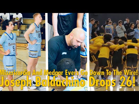 Misericordia University And Medgar Evers Go Down To The Wire! Joseph Baldachino Drops 26 Points!