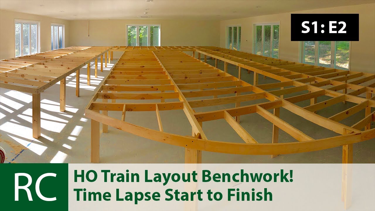S1: E2: Giant HO Scale Train Layout Construction Begins. Benchwork!