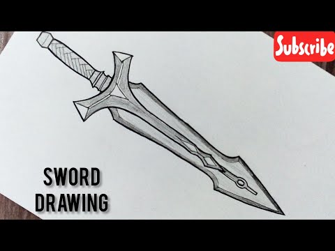 How to draw a sword easy step by step || Sword tattoo drawing