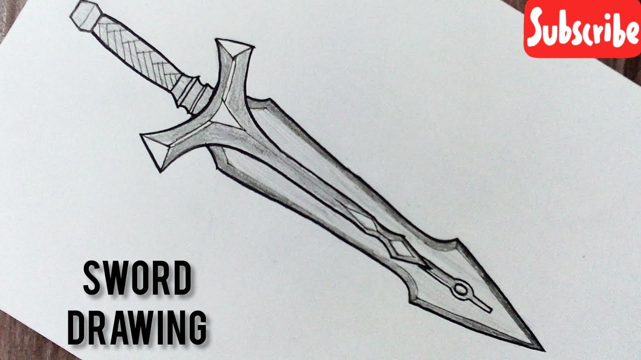 How to draw a sword  easy step by step || Sword tattoo drawing