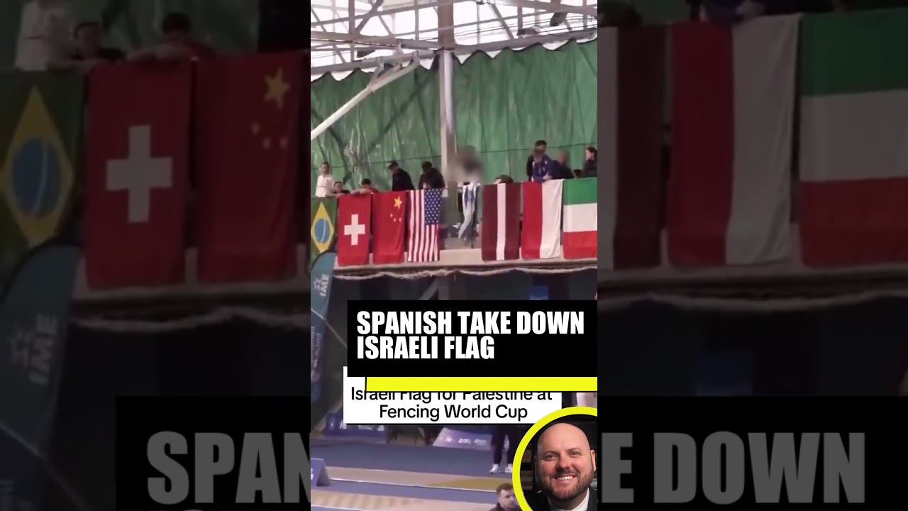 Spanish Activists Take Down Israeli Flag
