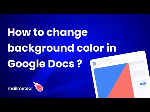 How to change background color in Google Docs ?