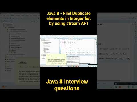 Java 8 - Find duplicate elements in integer list by using stream API || Java 8 Interview questions