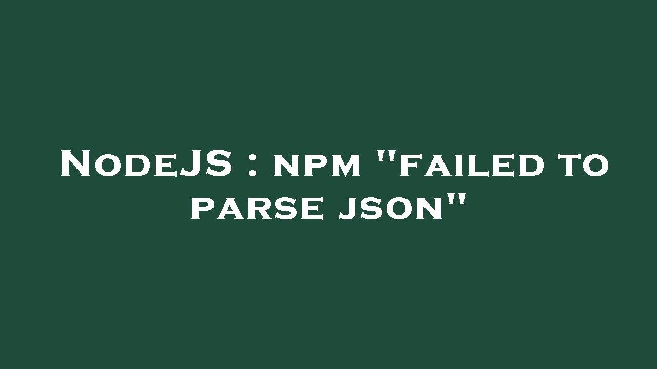 NodeJS : npm 