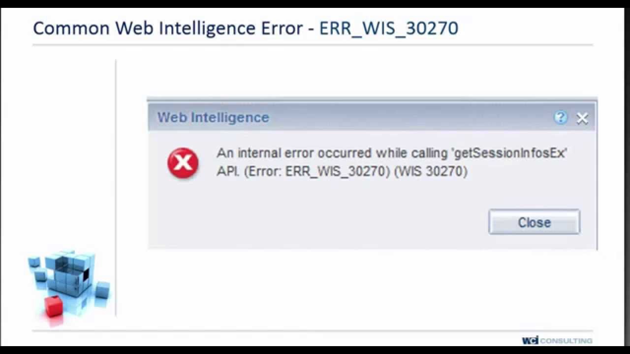 Webi Error WIS 30270 - SAP BusinessObjects Tutorial