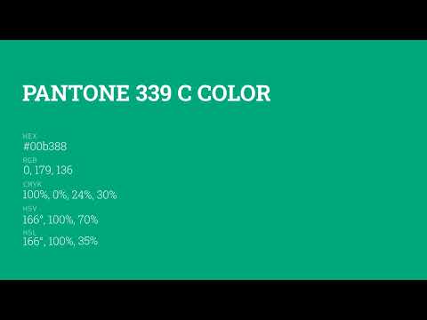 What color is Pantone 339 C ? #00b388 hex color - Green color - Cool color 00b388