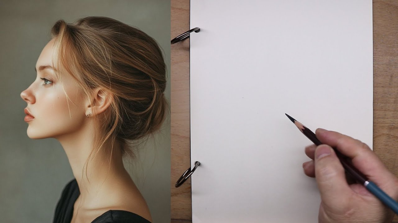 Easy Portrait Drawing Step by Step for Beginners | Portrait Drawing Tutorial