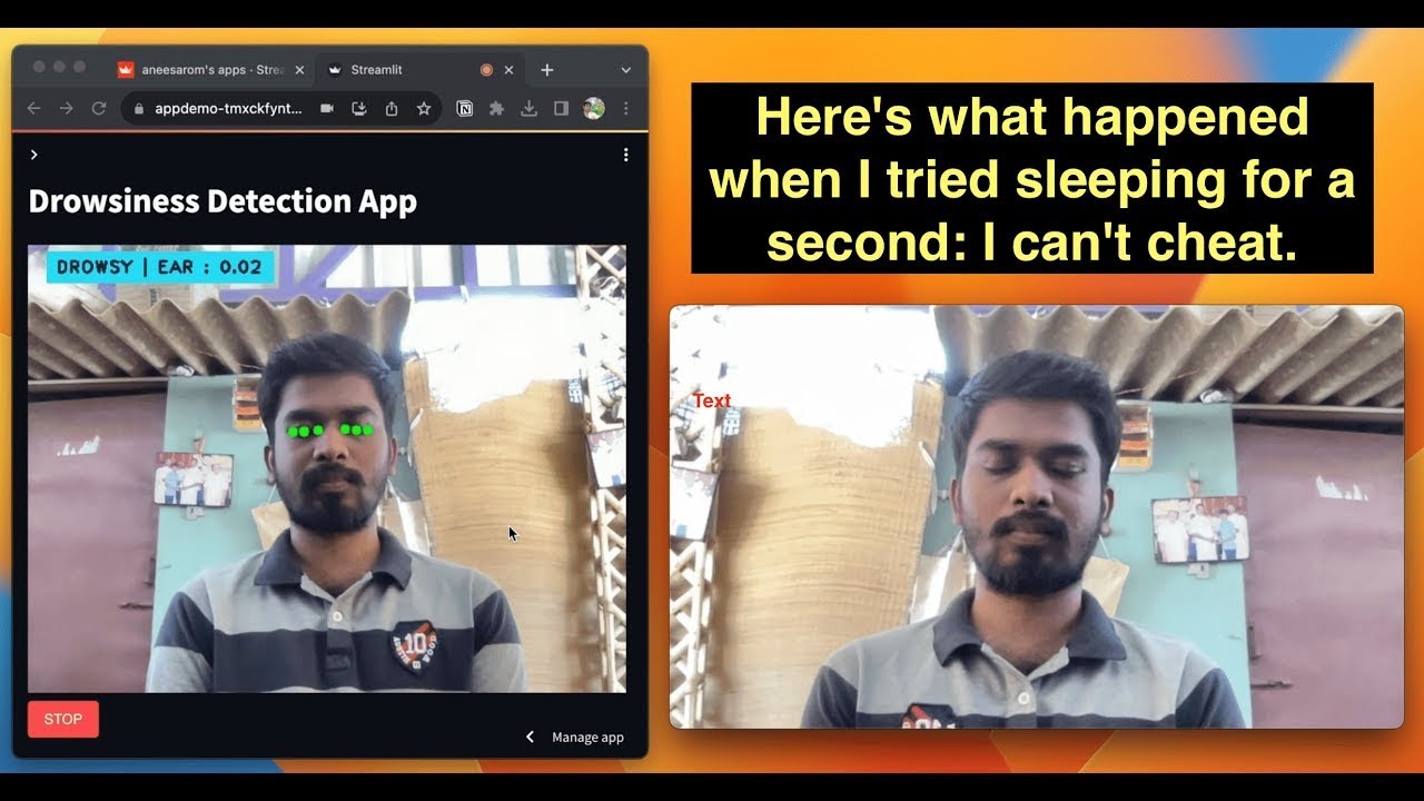 Drowsiness Detection using Mediapipe and Deployed on Streamlit