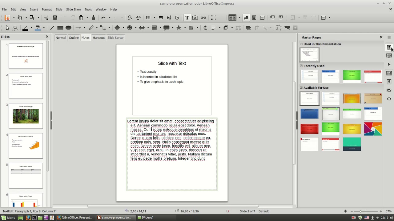 LibreOffice Impress - Adding and Formatting Notes