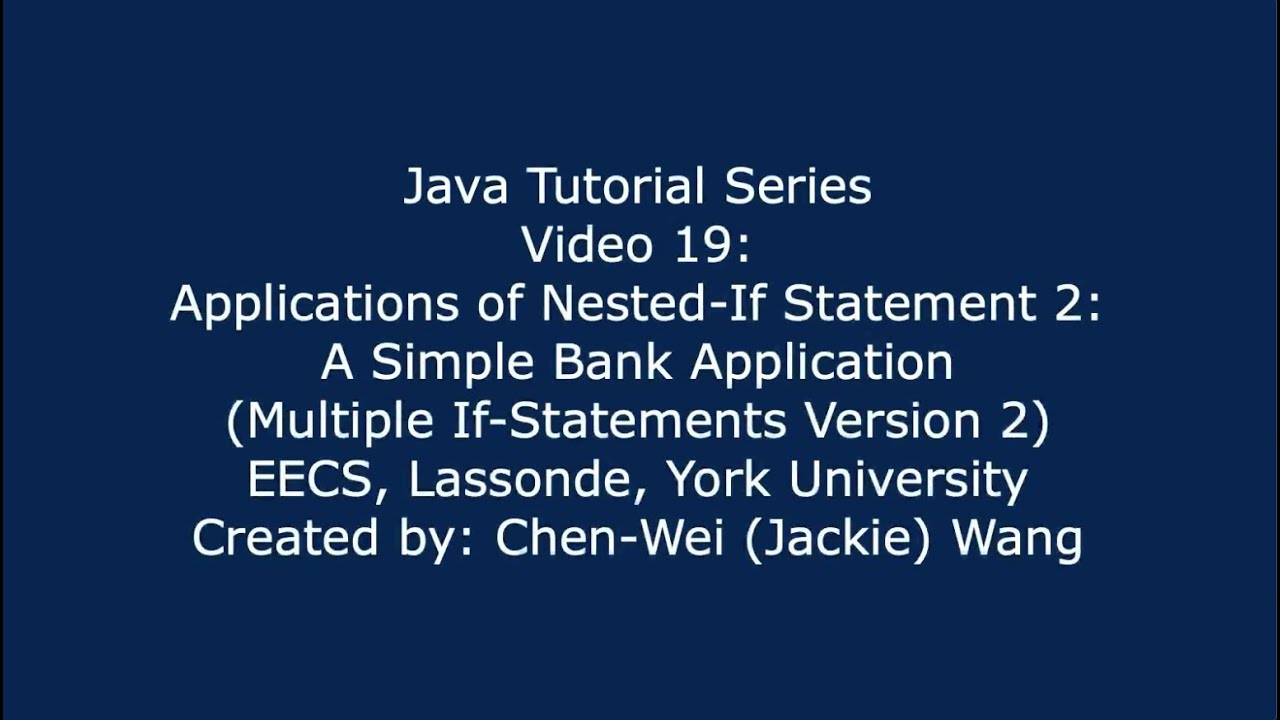 EECS1021 Java Tutorial 19