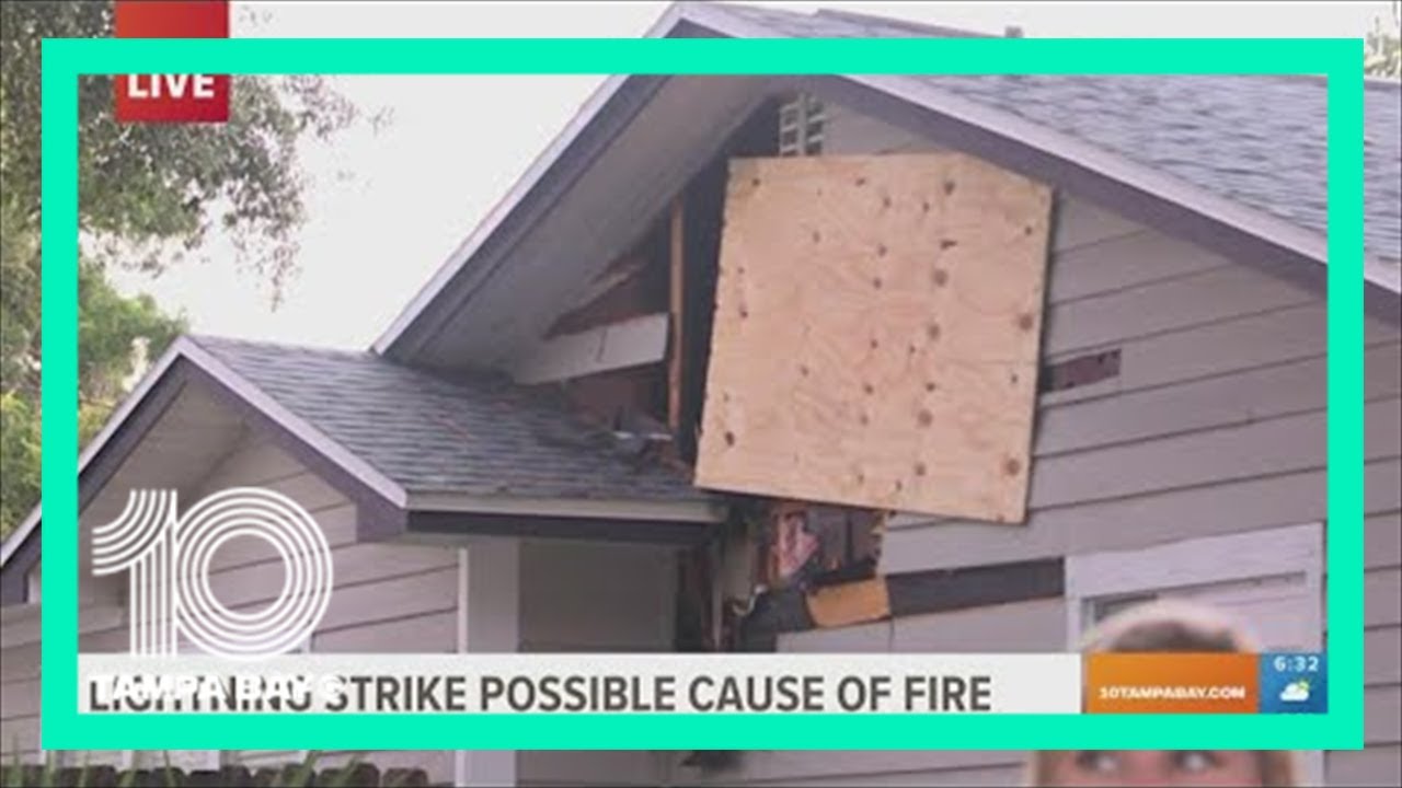 St. Pete home catches fire after being struck by lightning