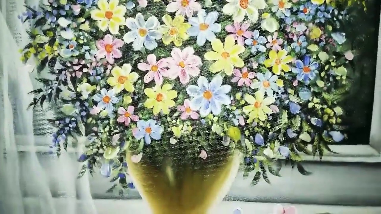 Beautiful Flower painting | Lukisan bunga indah