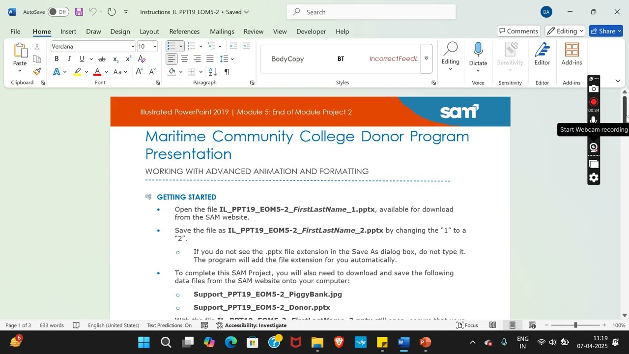 Illustrated PowerPoint 2019 | Module 5: End of Module Project 2 | Maritime Community College