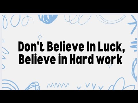 Don't Believe in Luck, Believe in Hard Work || Graded Reader || Improve Your English || English